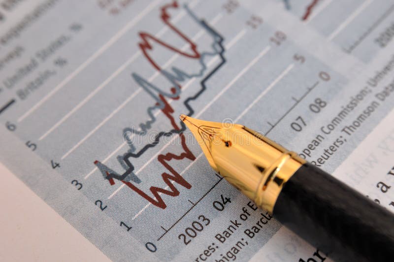 Fountain pen and chart stock image. Image of color, golden - 11700601