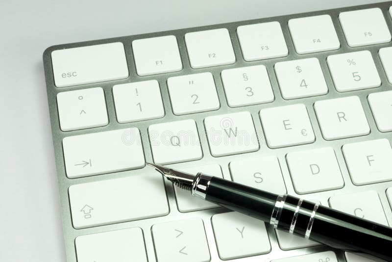 A Fountain Pen and a Computer Stock Image - Image of writer, computer ...