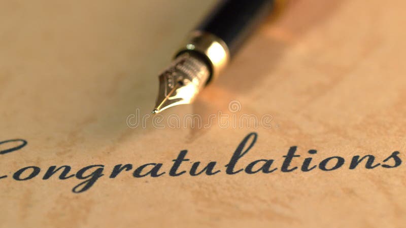 Fountain Pen on Congratulations Text Stock Footage - Video of generic ...