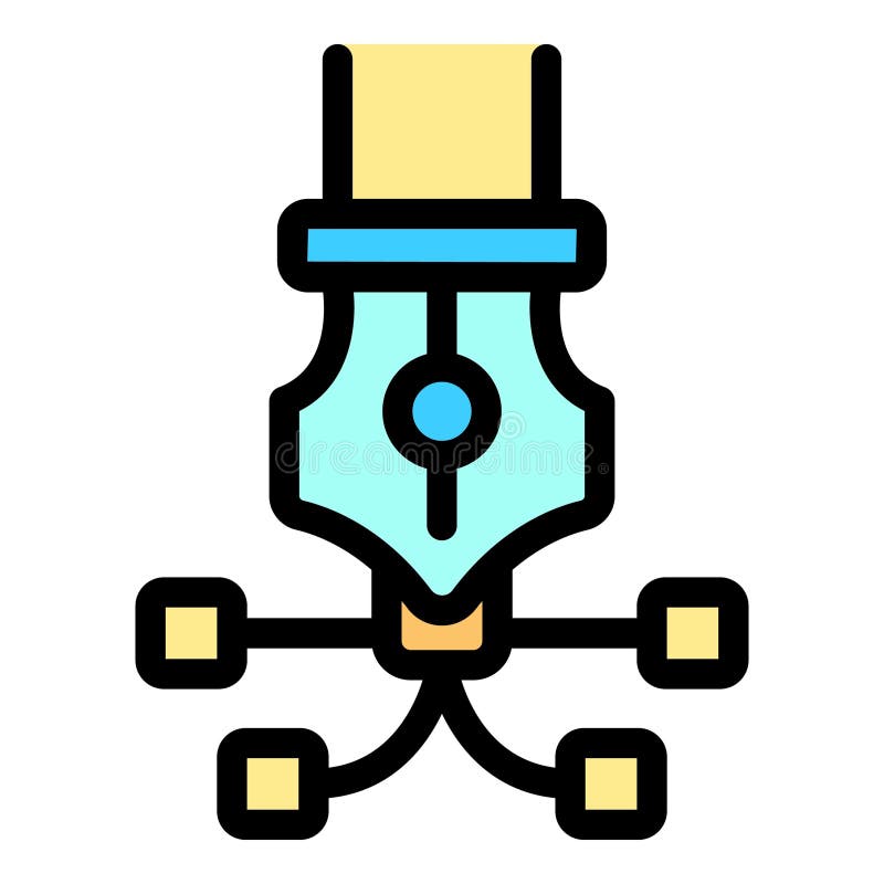 Fountain Pen Creating Network with Its Ink Flowing To Multiple Points ...