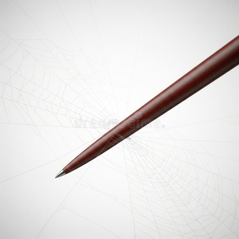 A Fountain Pen Crosses a Spider S Web. Space for Text. Stock Photo ...