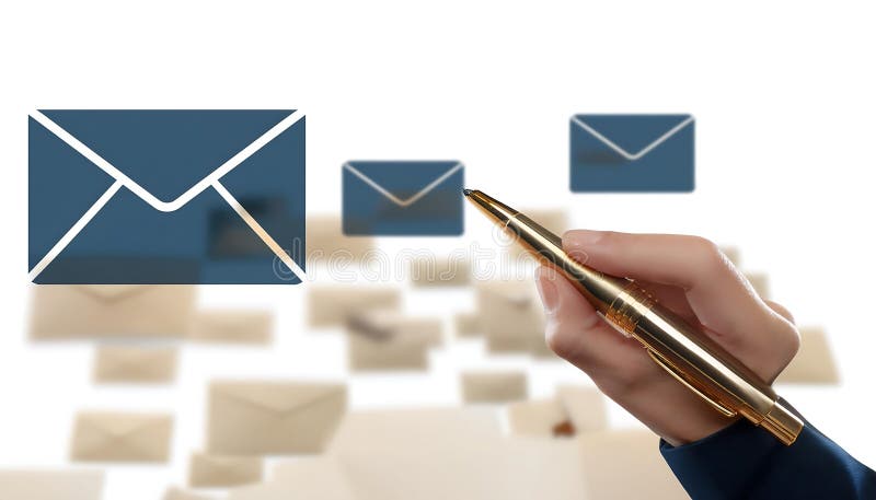 Fountain Pen with Envelopes in the Background, Symbolizing ...