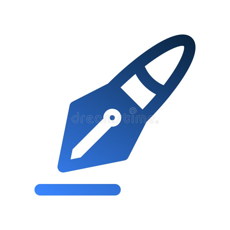 Fountain Pen Gradient Fill Icons. Office Icon Symbol for Presentations ...