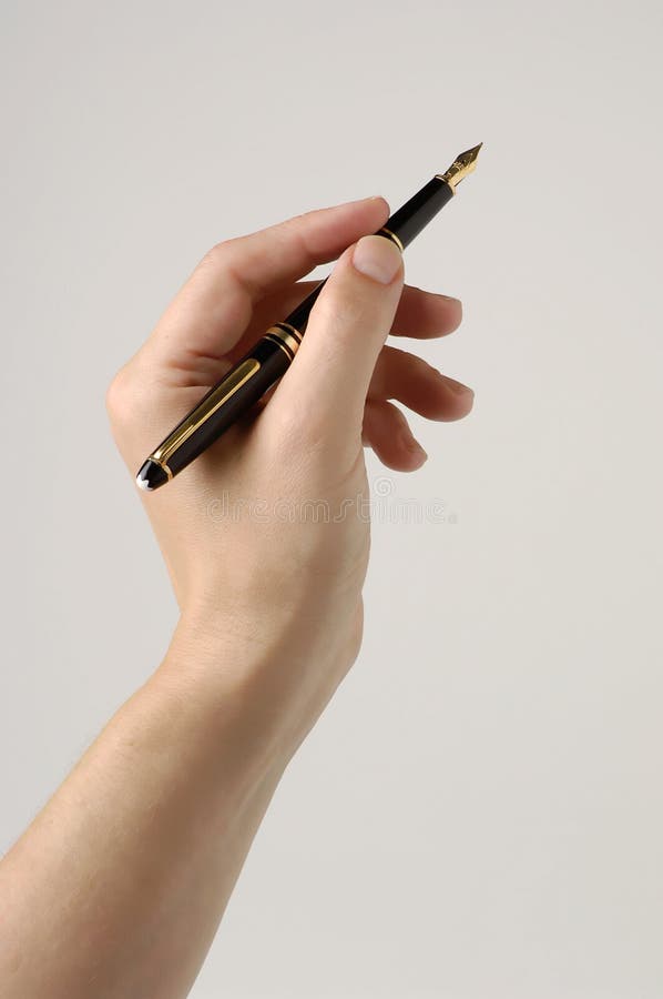 Fountain Pen in Hand stock photo. Image of sign, quill - 4763204
