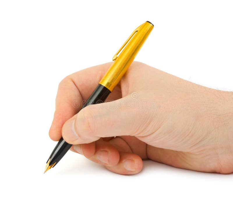Fountain pen in hand stock image. Image of education, fountain - 7773225