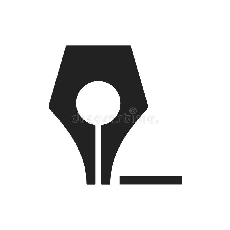 Fountain Pen Icon Business Write Symbol Drawing Stock Vector ...