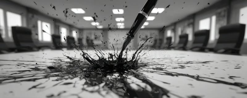 Fountain Pen Ink Splash in Office Stock Photo - Image of stationery ...