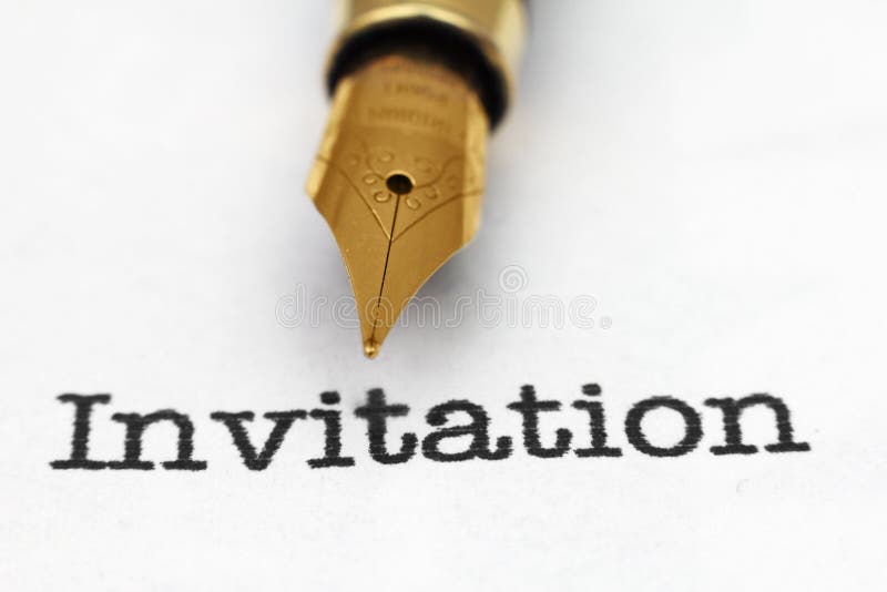 Fountain Pen on Invitation Text Stock Photo - Image of fountain ...