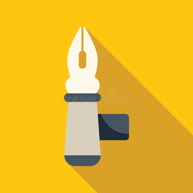 Fountain Pen Nib Drawing Writing Tool Icon Flat Design Stock Vector ...