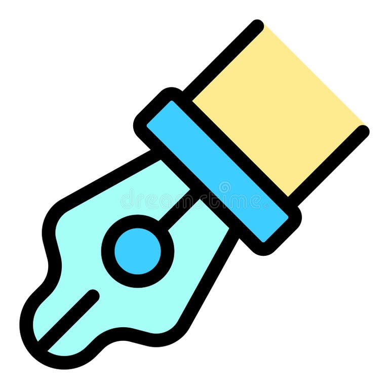 Fountain Pen Nib Drawing Writing Tool Icon Stock Vector - Illustration ...