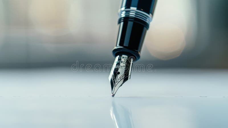 The Elegant Fountain Pen Nib.AI Generated Image Stock Photo - Image of ...