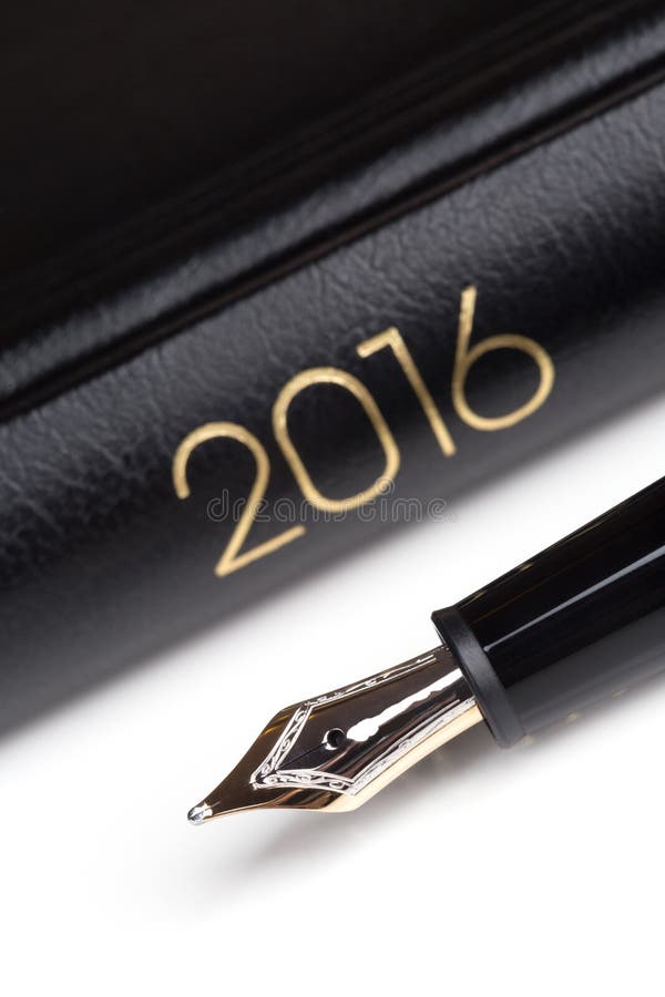 Fountain Pen and Notebook 2016 Stock Photo - Image of office, planner ...