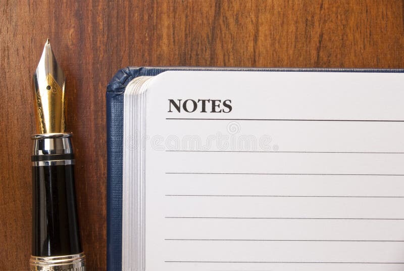 Fountain pen and notes stock image. Image of office, gold - 13746095
