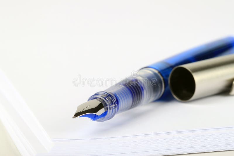 Fountain pen on paper stock photo. Image of macro, fountain - 15236410
