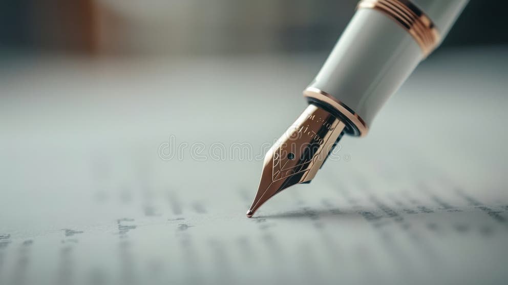 The Fountain Pen on Paper. AI Generated Stock Image - Image of ...