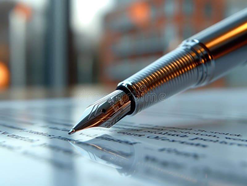 Fountain Pen on Paper stock image. Image of utensil - 314523259