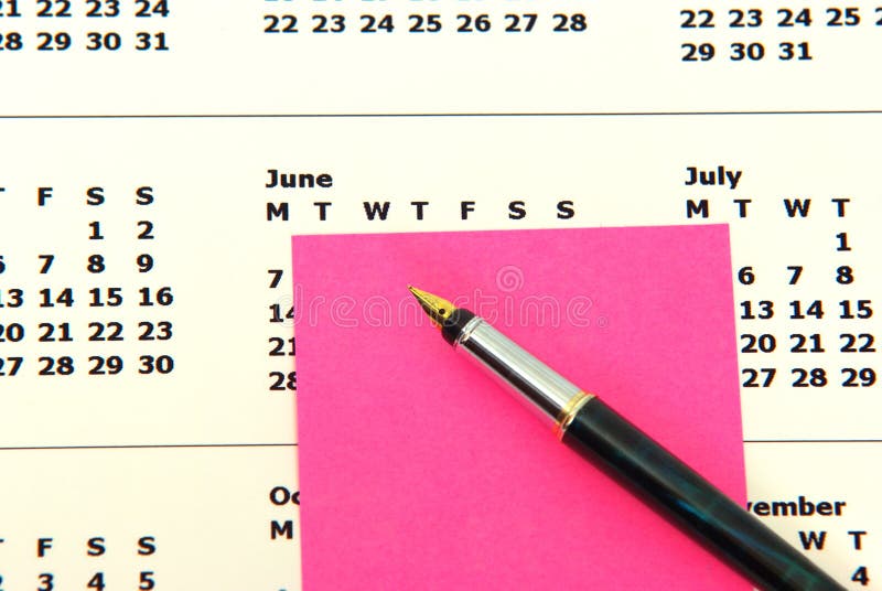 Fountain pen and post it stock image. Image of diary - 13945307