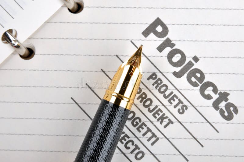 Fountain pen on project stock image. Image of concept - 18550021
