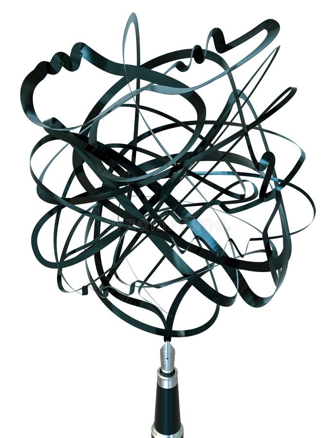 Fountain Pen Projecting Line Stock Illustration - Illustration of dark ...