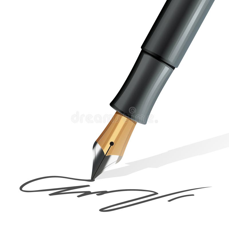 Pen Writing Signature Stock Illustrations – 17,539 Pen Writing ...