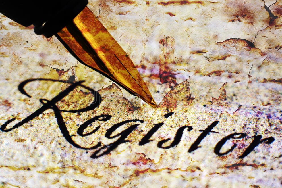 Fountain Pen on Register Text Stock Photo - Image of deal, sign: 173019552