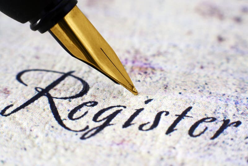 Register Now Text Written on Tablet, Computer in the Office with Marker ...