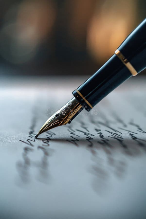 A Fountain Pen Resting on Top of a Blank Piece of Paper, Ready for ...