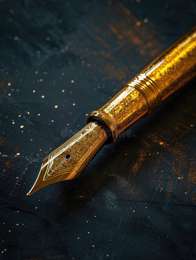 Fountain Pen on Table stock image. Image of stationery - 376607079