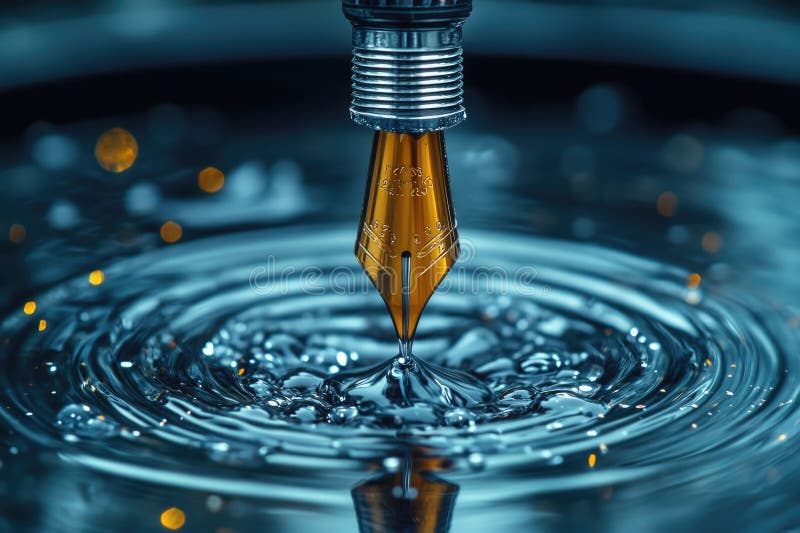 A Fountain with a Pen Stuck in Its Water Feature Stock Image - Image of ...