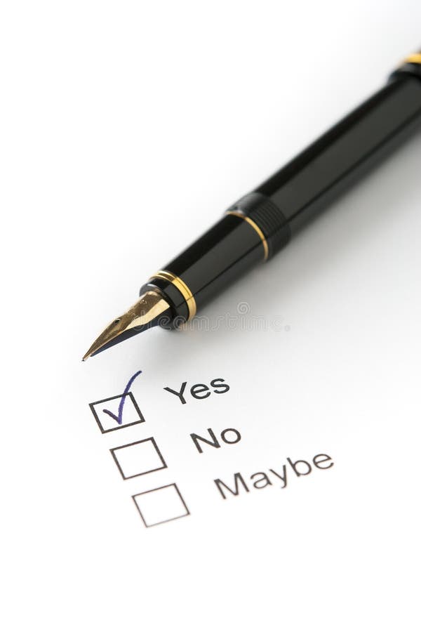 Fountain Pen on Survey stock photo. Image of list, black - 12297796