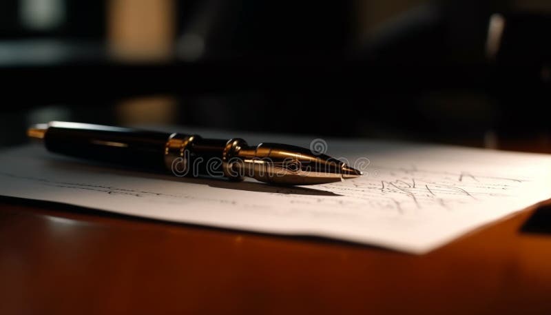 Fountain Pen Pen on the Table Stock Illustration - Illustration of ...