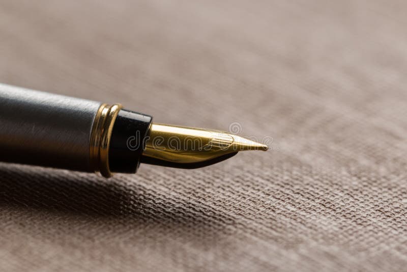 Fountain pen on table stock photo. Image of copy, metallic - 143326478