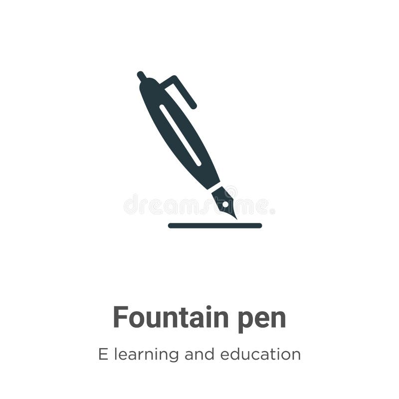 Fountain Pen Vector Icon on White Background. Flat Vector Fountain Pen ...