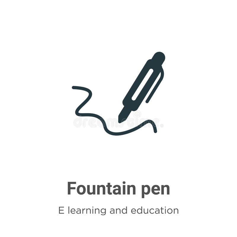 Fountain Pen Vector Icon on White Background. Flat Vector Fountain Pen ...