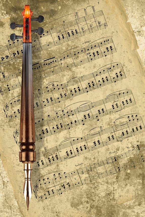 Fountain pen and violin stock image. Image of style, fiddle - 8343495