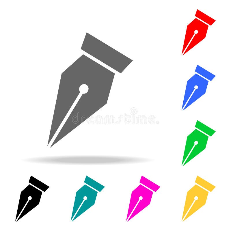 Fountain Pen Web Icon Symbol. Elements in Multi Colored Icons for ...