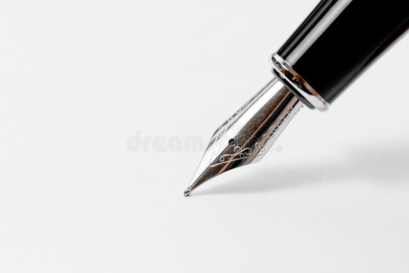 Fountain Pen on White Paper. Stock Photo - Image of fountain ...