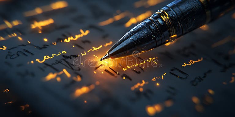 Fountain Pen Writing Elegant Script Ink Background Wallpaper Stock ...