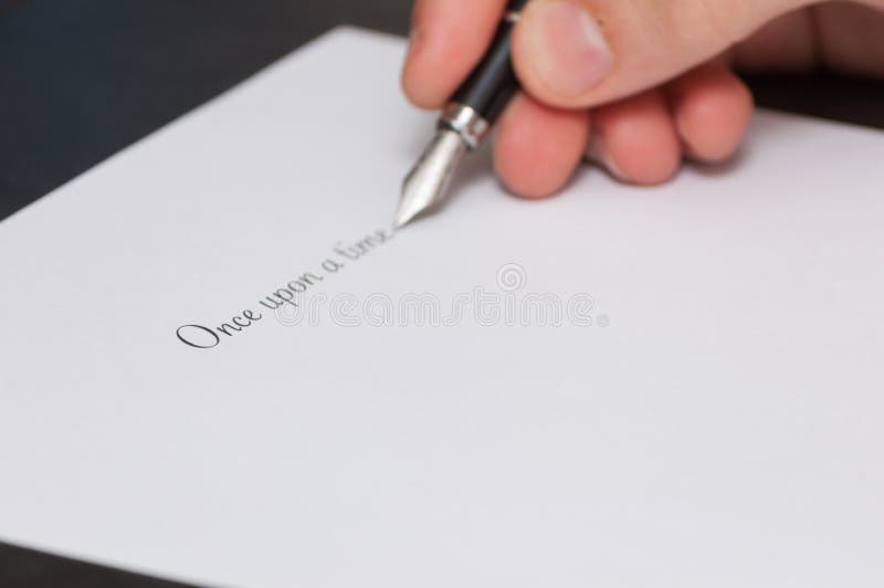 Fountain Pen Writing the Words Stock Image - Image of macro, sheet ...