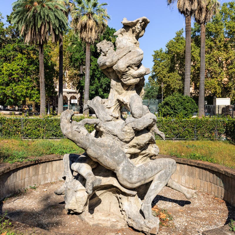 Fountain in Piazza Vittorio in Rome Italy Stock Photo - Image of travel ...