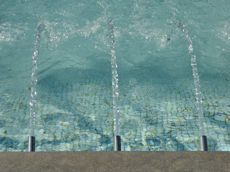 Fountain Push Sparkling Water in a Pool Stock Photo - Image of drop ...