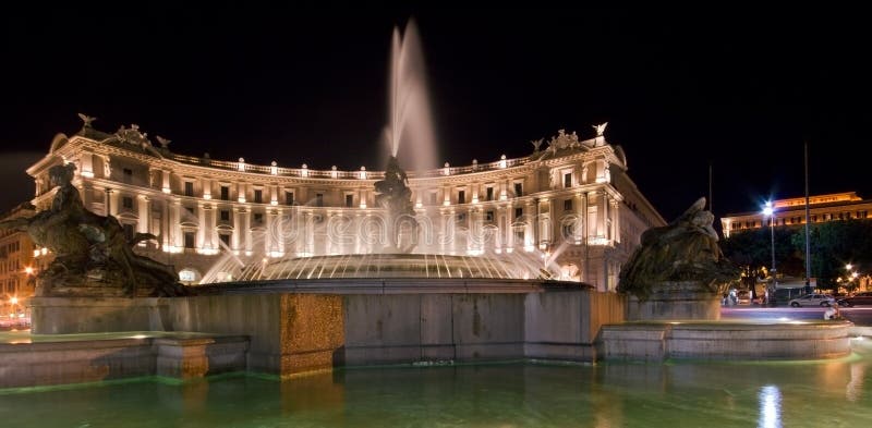 Square in Rome stock photo. Image of night, republic - 16490318