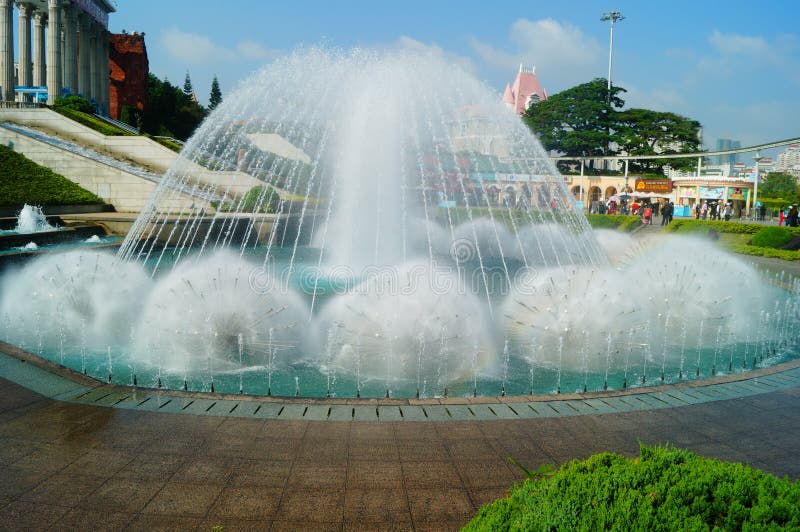 Fountain scenery editorial stock image. Image of window - 64610279