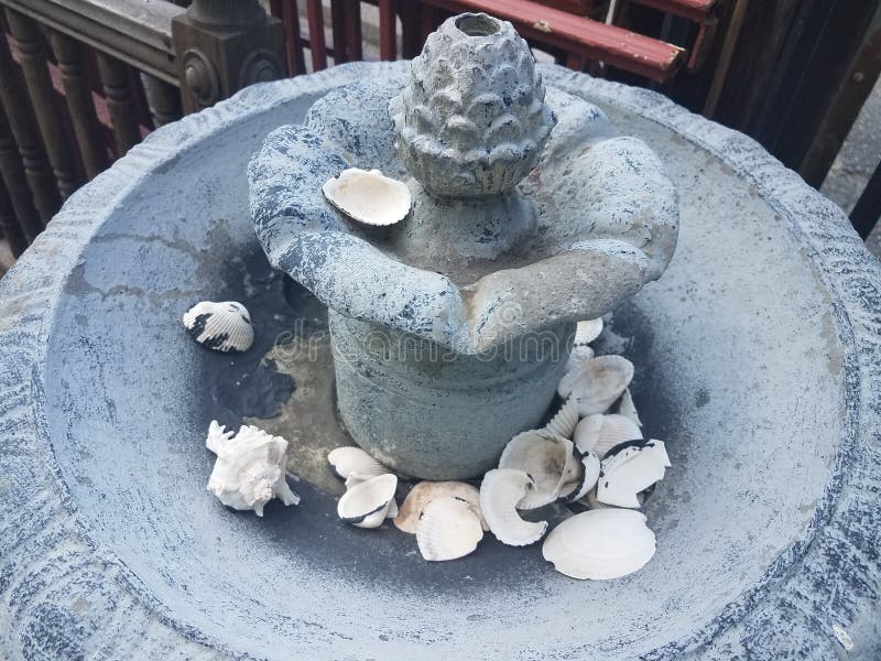 Fountain with shells in it stock photo. Image of bath - 95421822