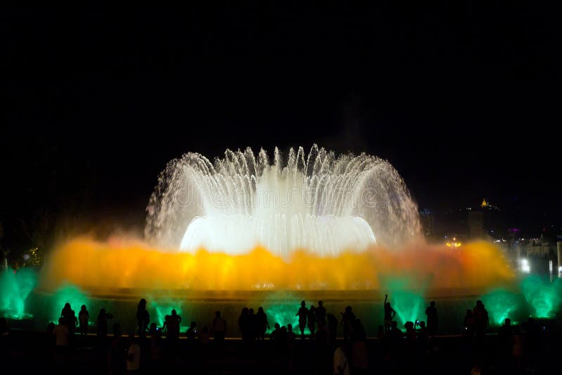 Magic Fountain show 1 editorial photo. Image of barcelona - 16306166