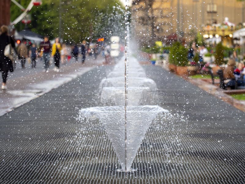 Fountain Splash Front of the Shopping Mall Stock Photo - Image of view ...