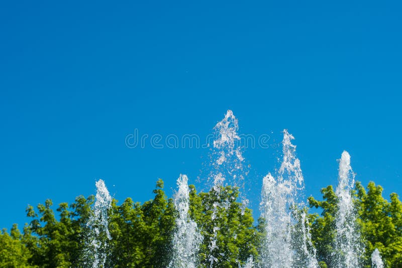 Fountain Spray on a Sunny Day Stock Image - Image of nature, spray ...
