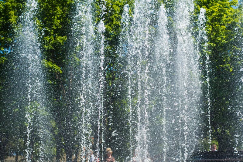 Fountain Spray on a Sunny Day Stock Image - Image of beautiful, blue ...