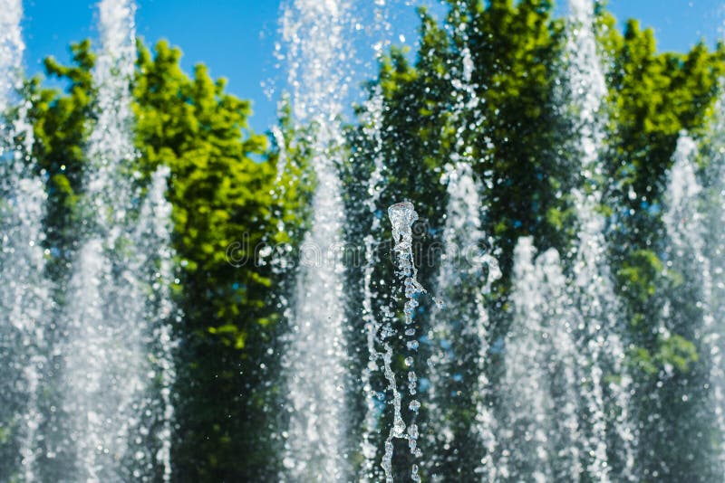 Fountain Spray on a Sunny Day Stock Image - Image of relaxation, stream ...