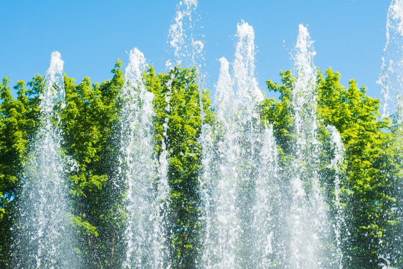 Fountain Spray on a Sunny Day Stock Image - Image of cold, stream ...